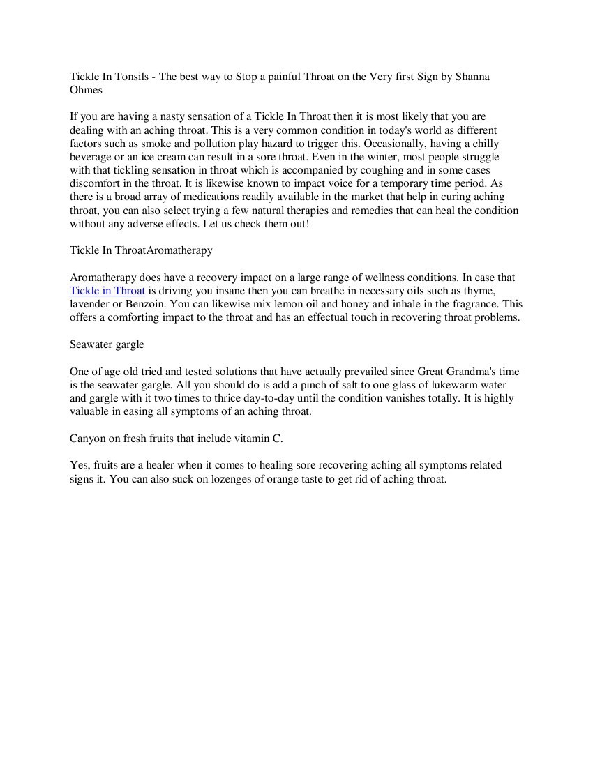 Tickle In Tonsils by gacemtyre - Flipsnack