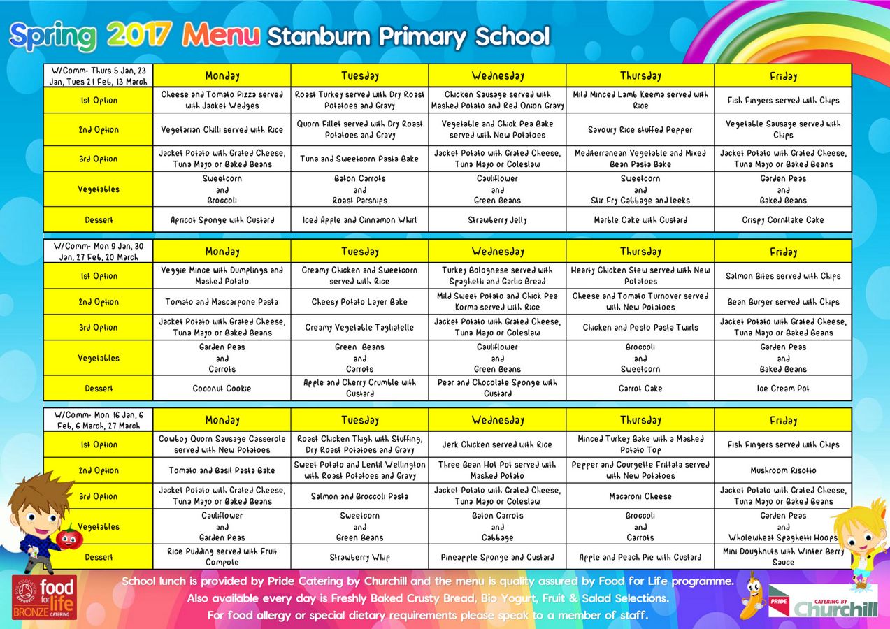 Stanburn Primary School 2017 Spring Lunch menu by Stanburn... - Flipsnack