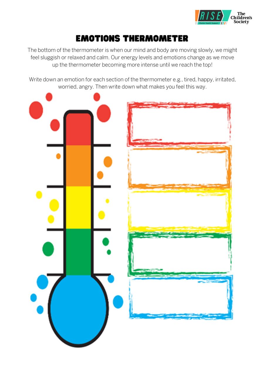 Feelings Thermometer Template