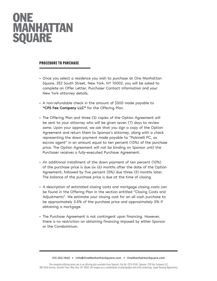 One Manhattan Square - Fact Sheet by Extell Dev - Flipsnack