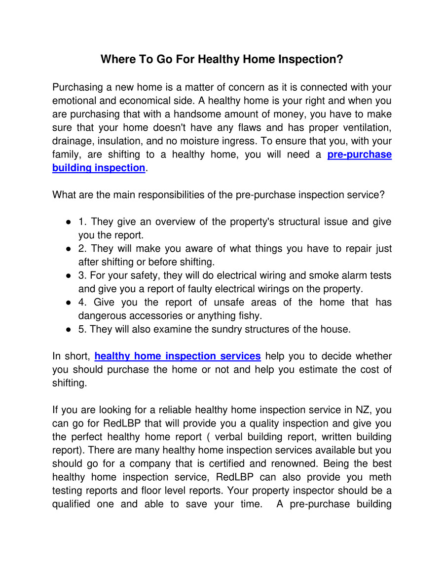 Where To Go For Healthy Home Inspection by Red Lbp - Flipsnack