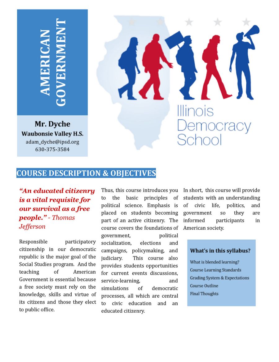 Blended American Government Syllabus by Adam Dyche - Flipsnack