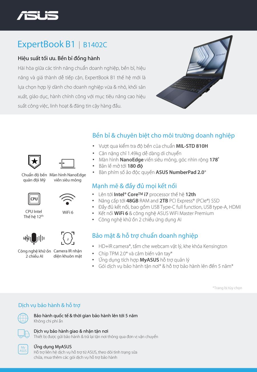 VN_Expertbook B1_B1402CBA_B1402CGA_Datasheet_2023 by ASUS