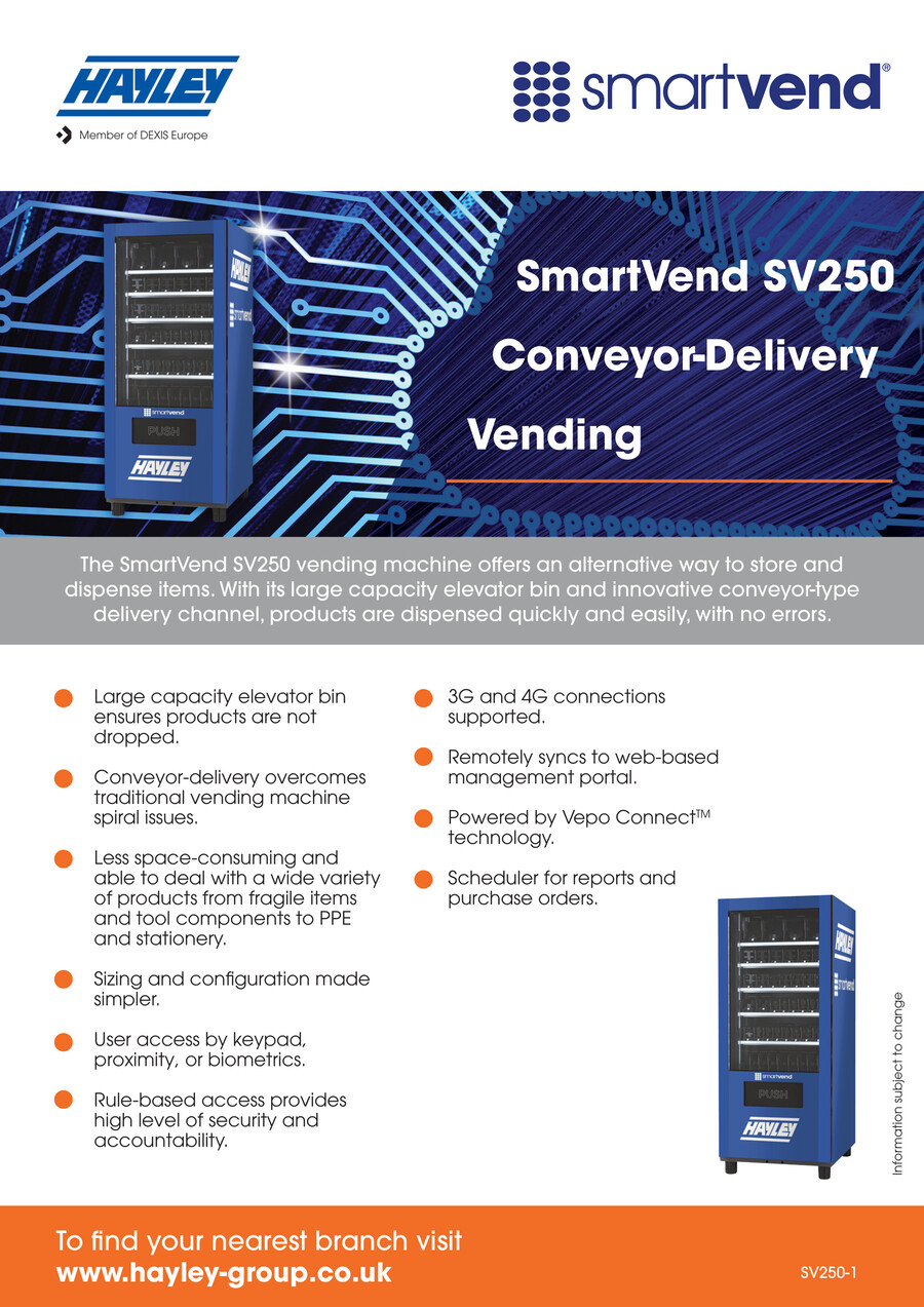 SV250-1 SmartVend - Conveyor-Delivery Vending by Hayley Group - Flipsnack