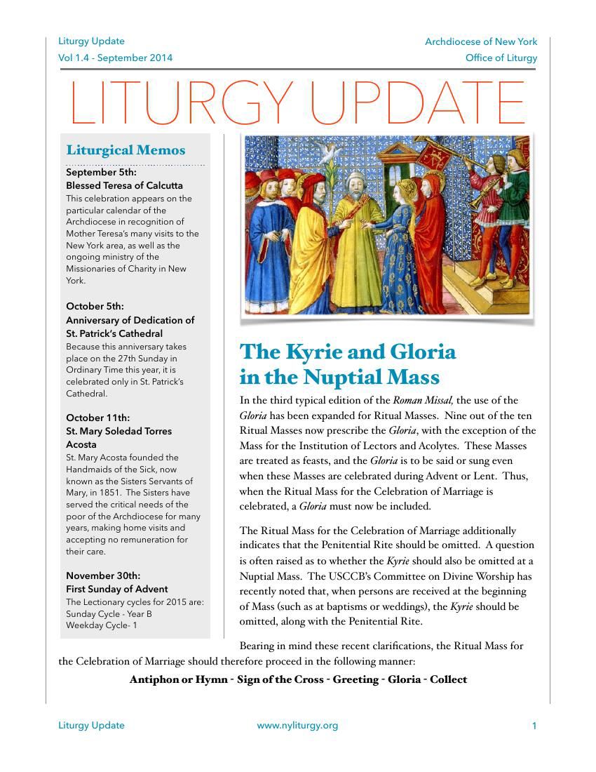 Liturgy Update September 2014 by nyliturgy - Flipsnack