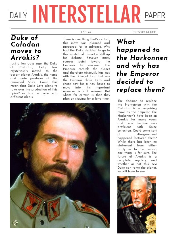 Interstellar Newspaper by Chase Styffe - Flipsnack