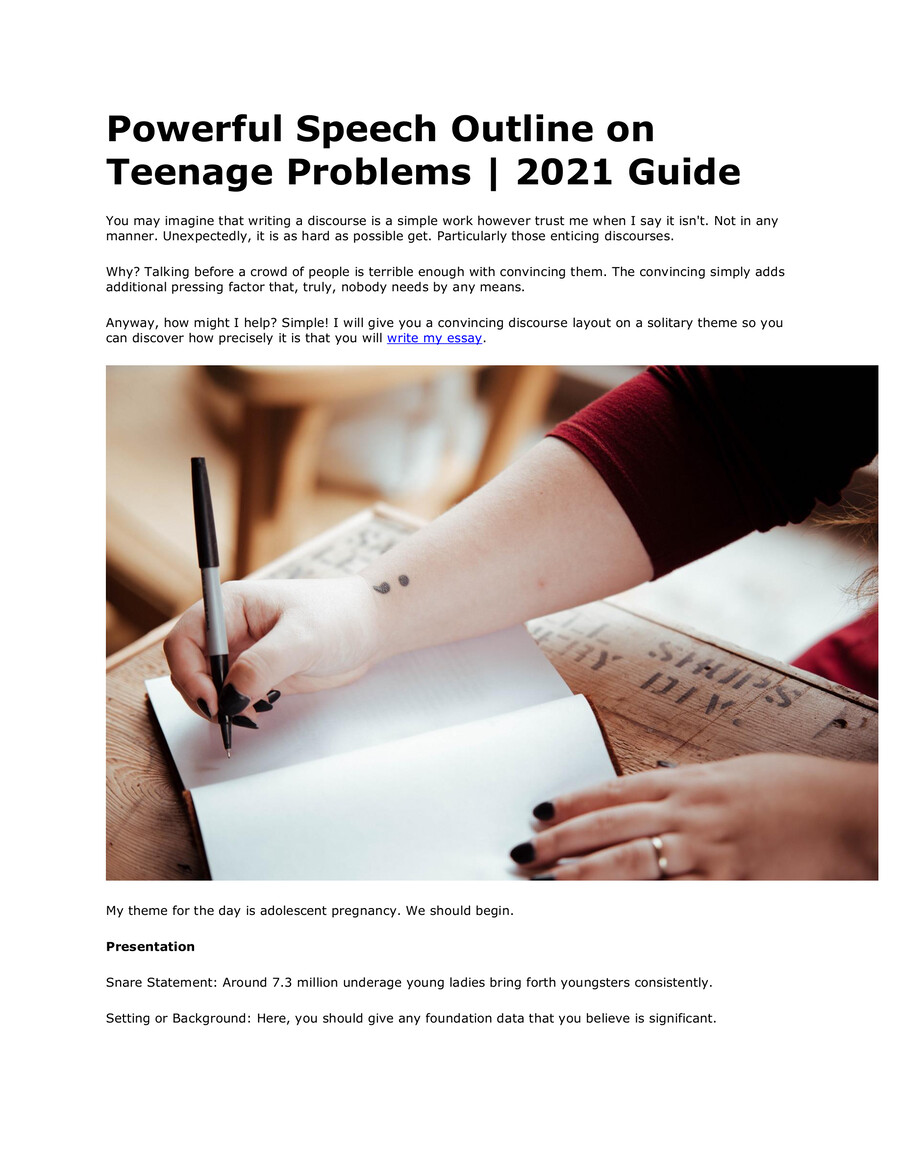 Powerful Speech Outline on Teenage Problems | 2021 Guide by Finn Halton ...