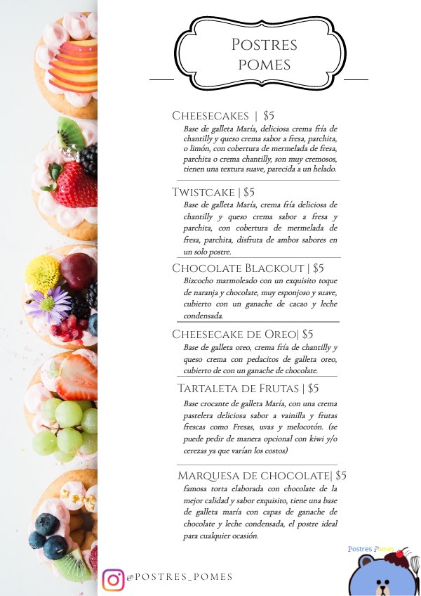 MENU POSTRES POMES by Gabriel Silva - Flipsnack