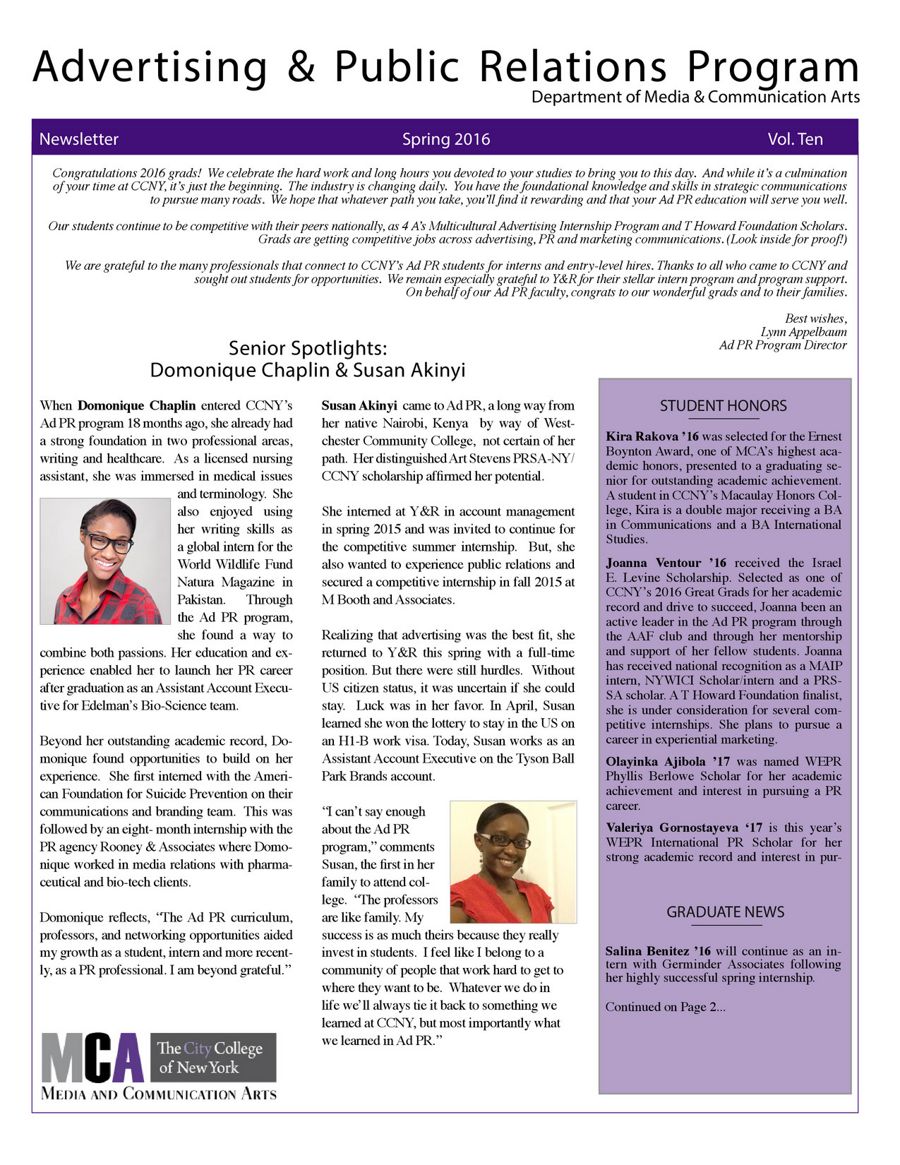 Mca Adpr Newsletter 2016 By Miraccny Flipsnack