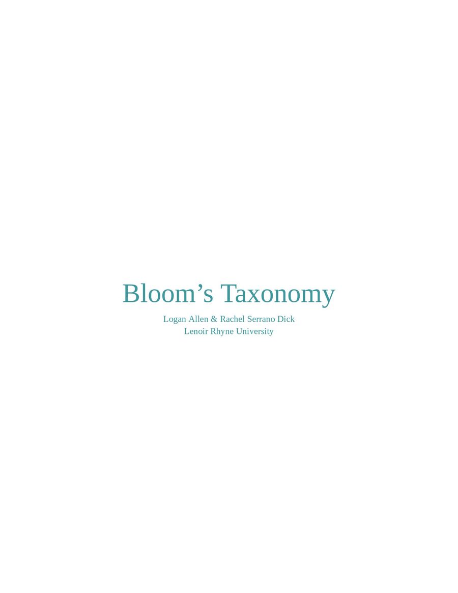 Bloom’s Taxonomy - Google Docs by rachelserranodick - Flipsnack