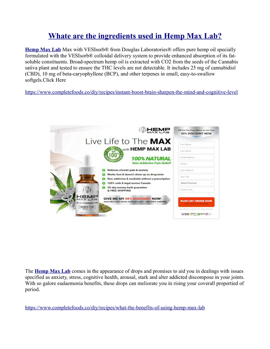 What the benefits of using Hemp Max Lab? by hempmaxusa - Flipsnack