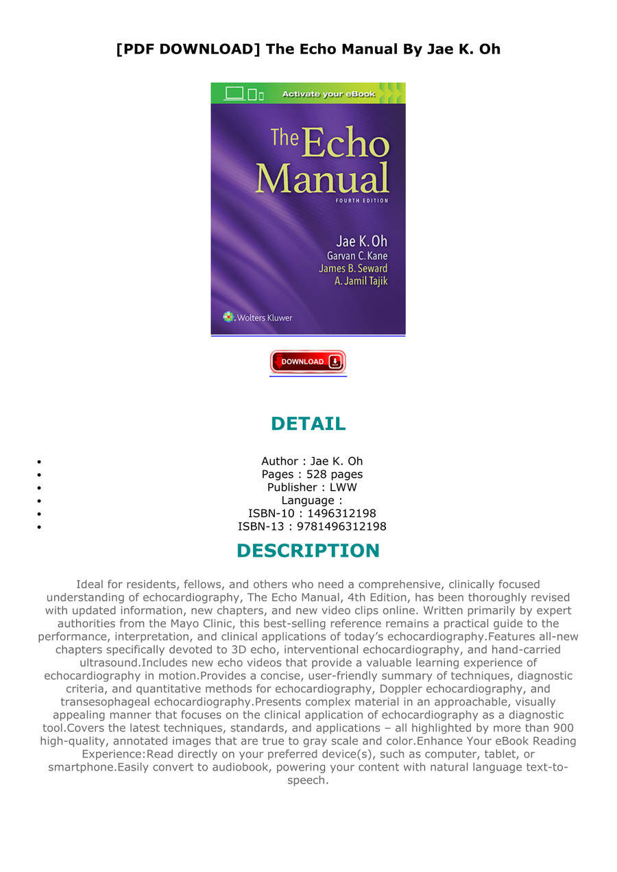 [PDF DOWNLOAD] The Echo Manual By Jae K. Oh by pafyujarte - Flipsnack