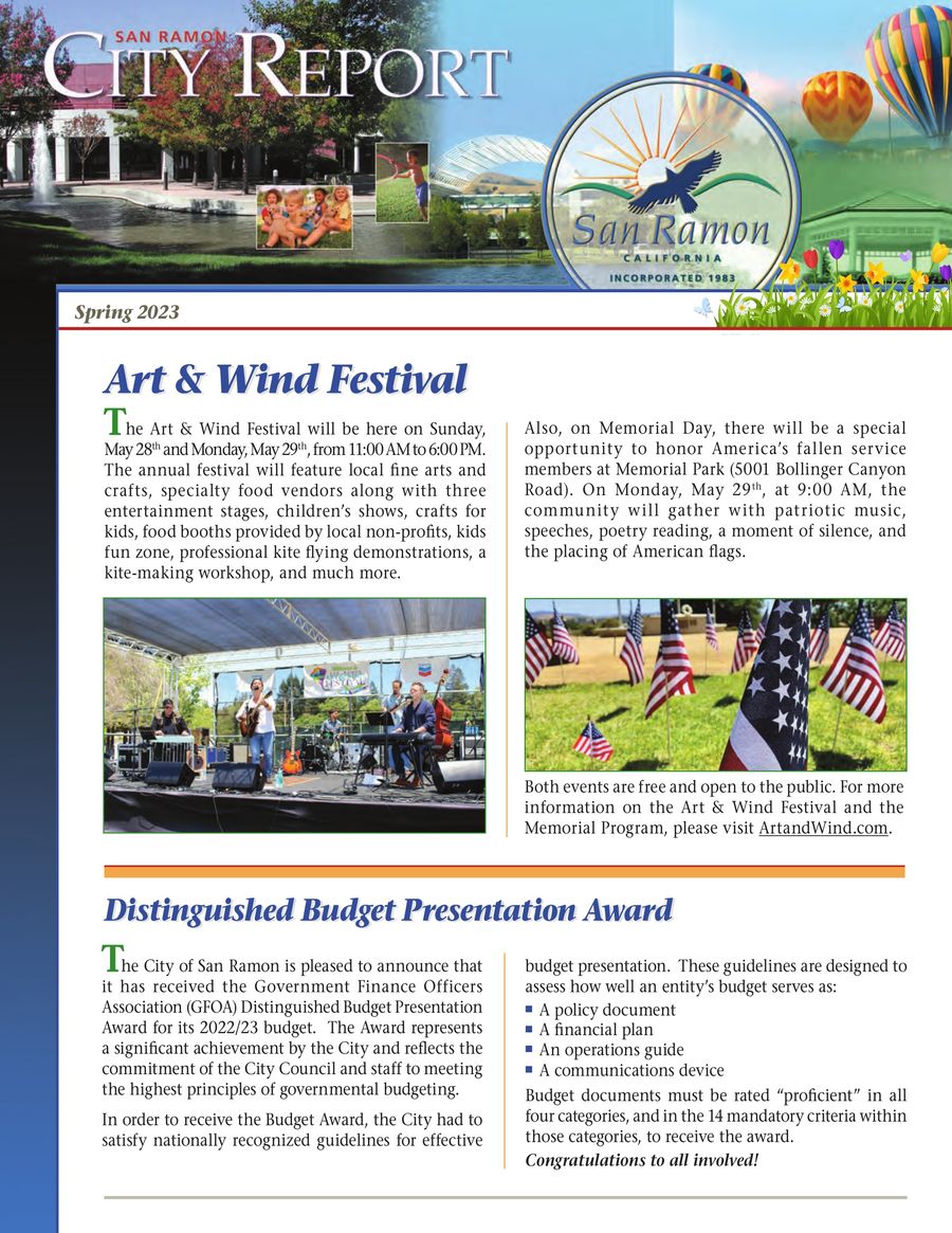 San Ramon City Report Spring 2023 by City of San Ramon - Flipsnack
