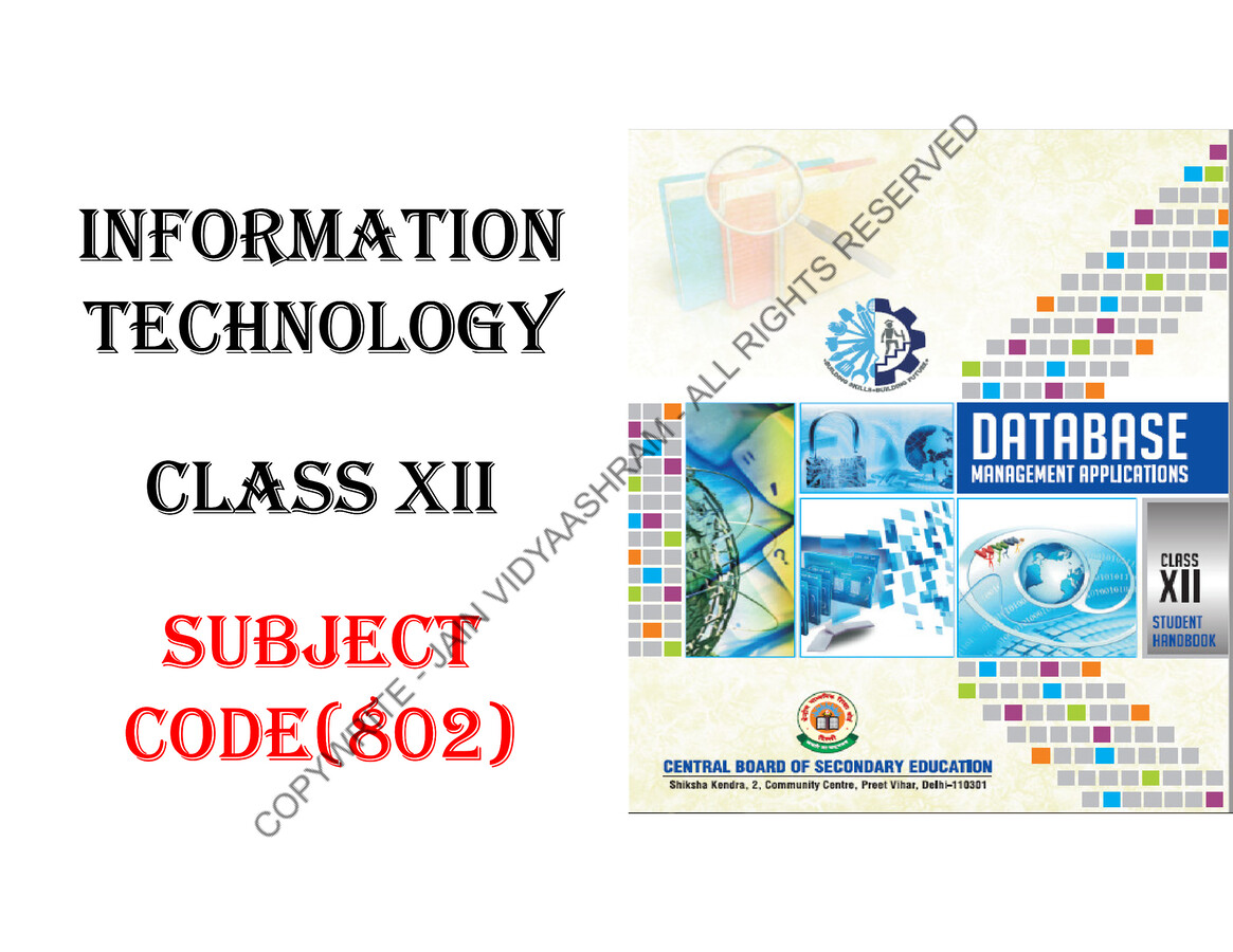 JV - CLASS 12 - IT - SUBJECT CODE (802) - STUDENT HANDBOOK by Sudhakar ...