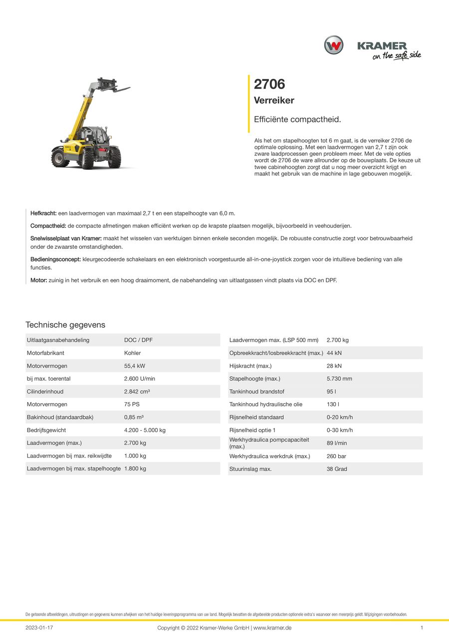 PISheet-Telehandler_2706_(418-22)_20230117_042313_NL_Kramer. by RCE ...