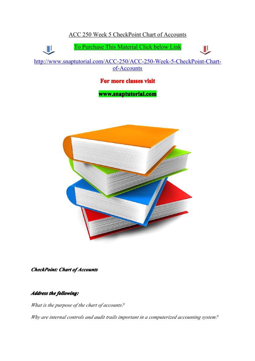 ACC 250 Week 5 CheckPoint Chart of Accounts by charlesmakaramdam2 ...