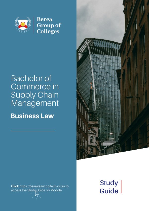 Bachelor of Commerce in SCM Business Law - Chapter 1 by E-Publishing ...