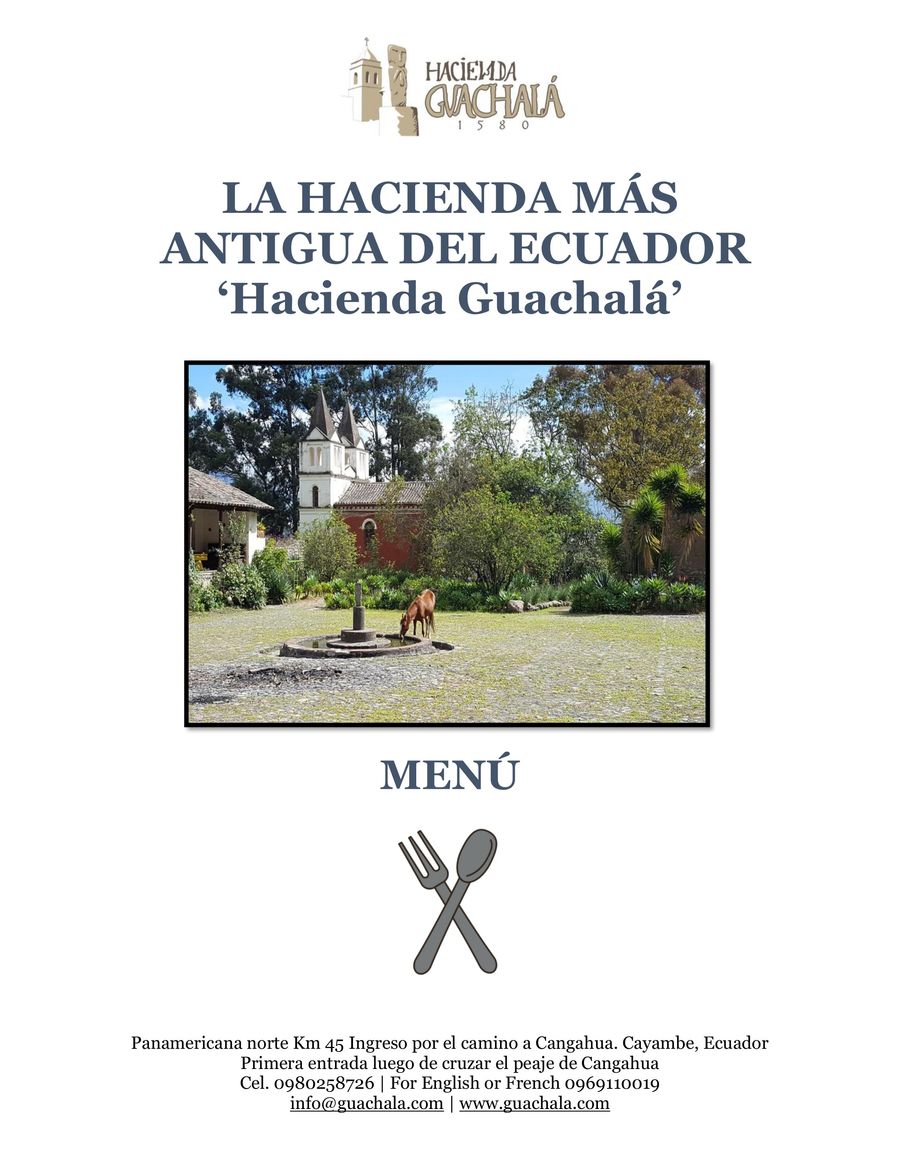 Menú - Hacienda Guachalá 2022 by Hacienda Guachalá - Flipsnack