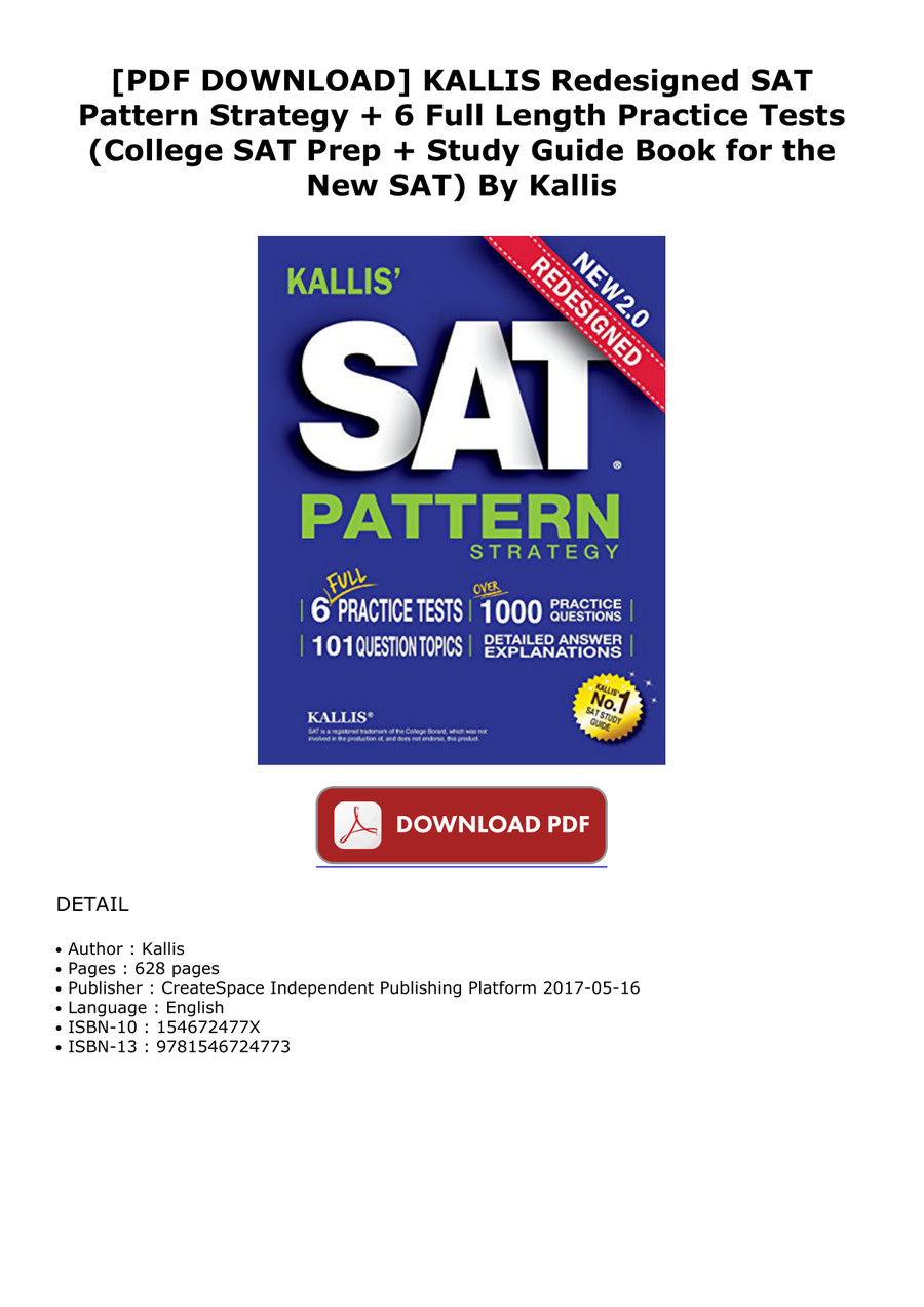 [PDF DOWNLOAD] KALLIS Redesigned SAT Pattern Strategy + 6 F by ...