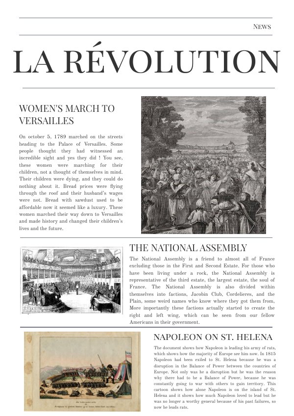 French Revolution News Paper by Rebekah Marquez - Flipsnack