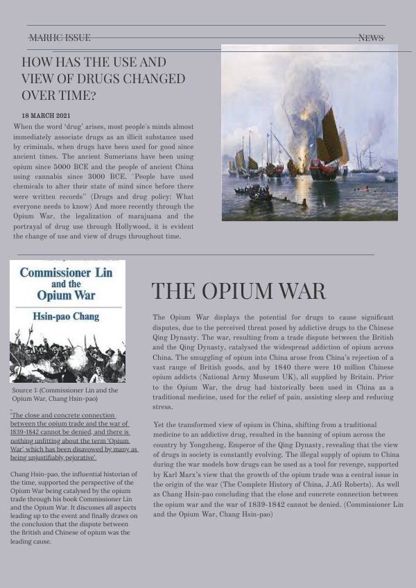 How has the use and view of drugs changed over time by Arabella Jackson ...