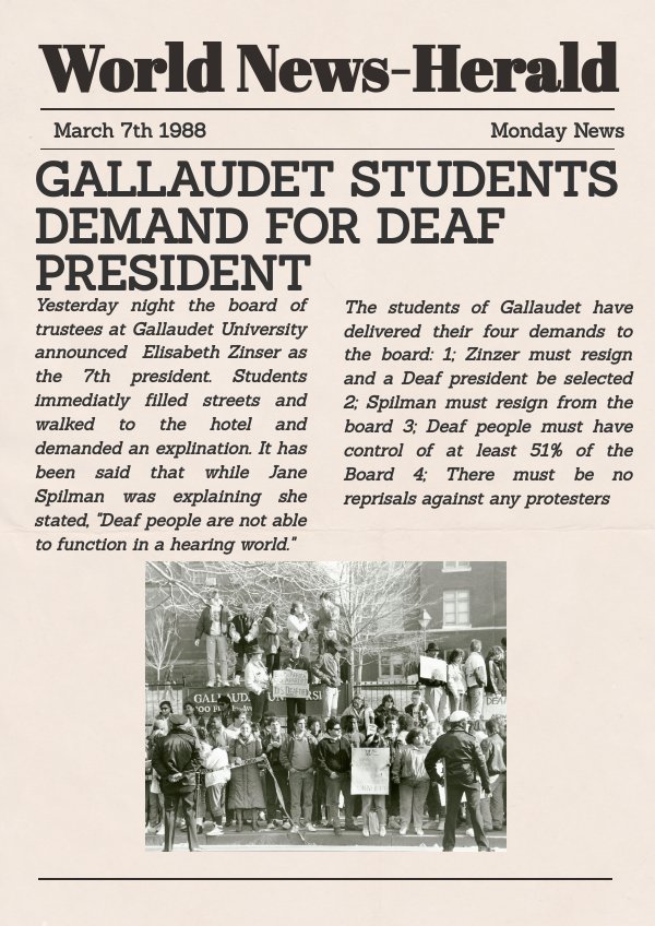 Deaf president now newspaper- Avery Menke by Avery Menke - Flipsnack