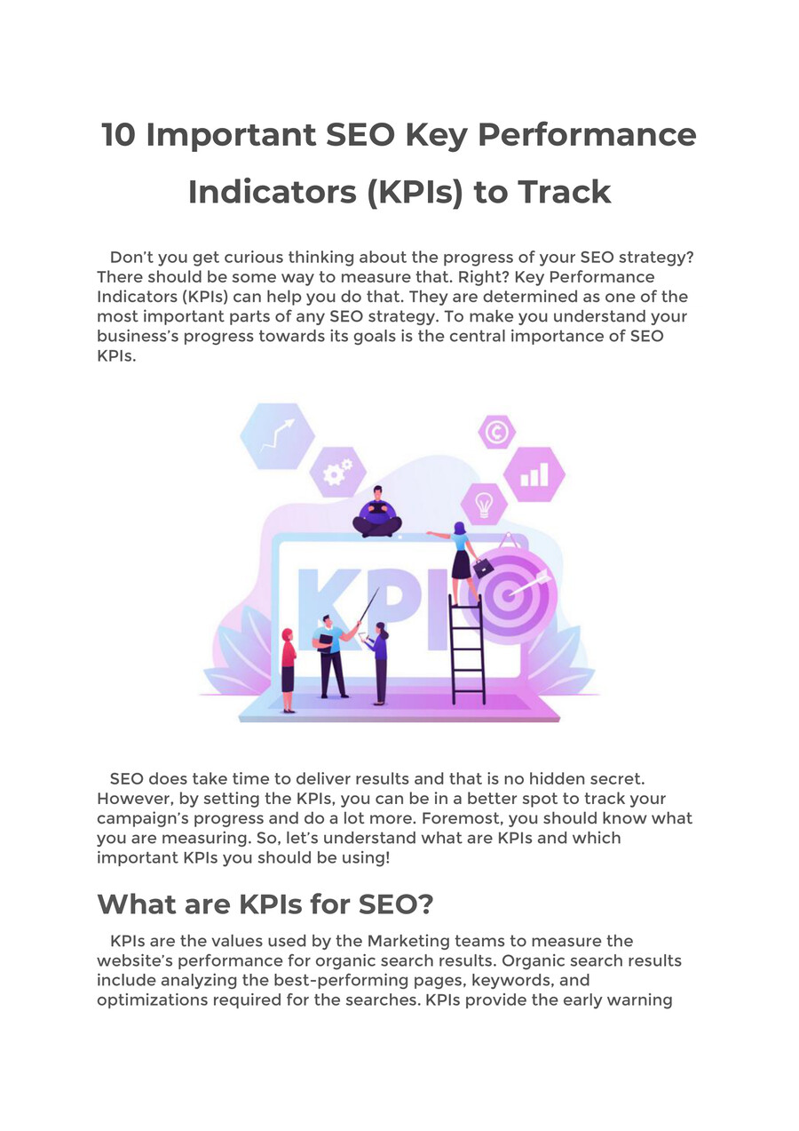 10 Important SEO Key Performance Indicators by Maya Mehrota - Flipsnack