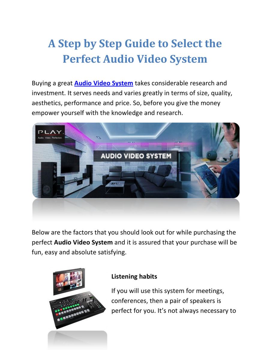 Audio Video Solutions India by Play Technologies - Flipsnack