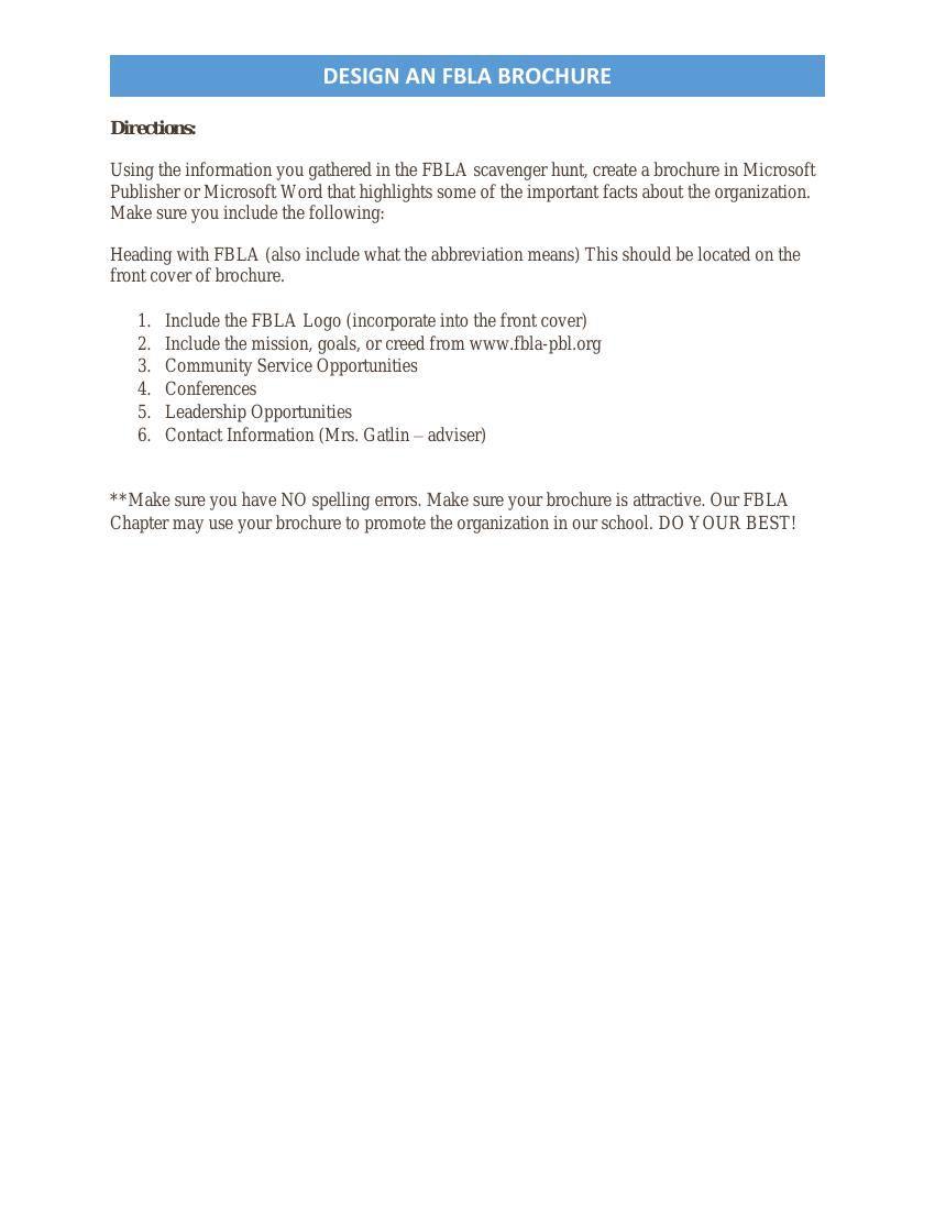 FBLA Brochure by Tonya Gatlin - Flipsnack