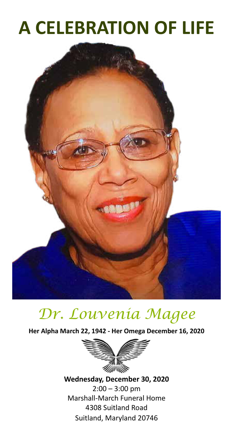Celebration of Life for Dr. Louvenia Magee by Opal Scott - Flipsnack