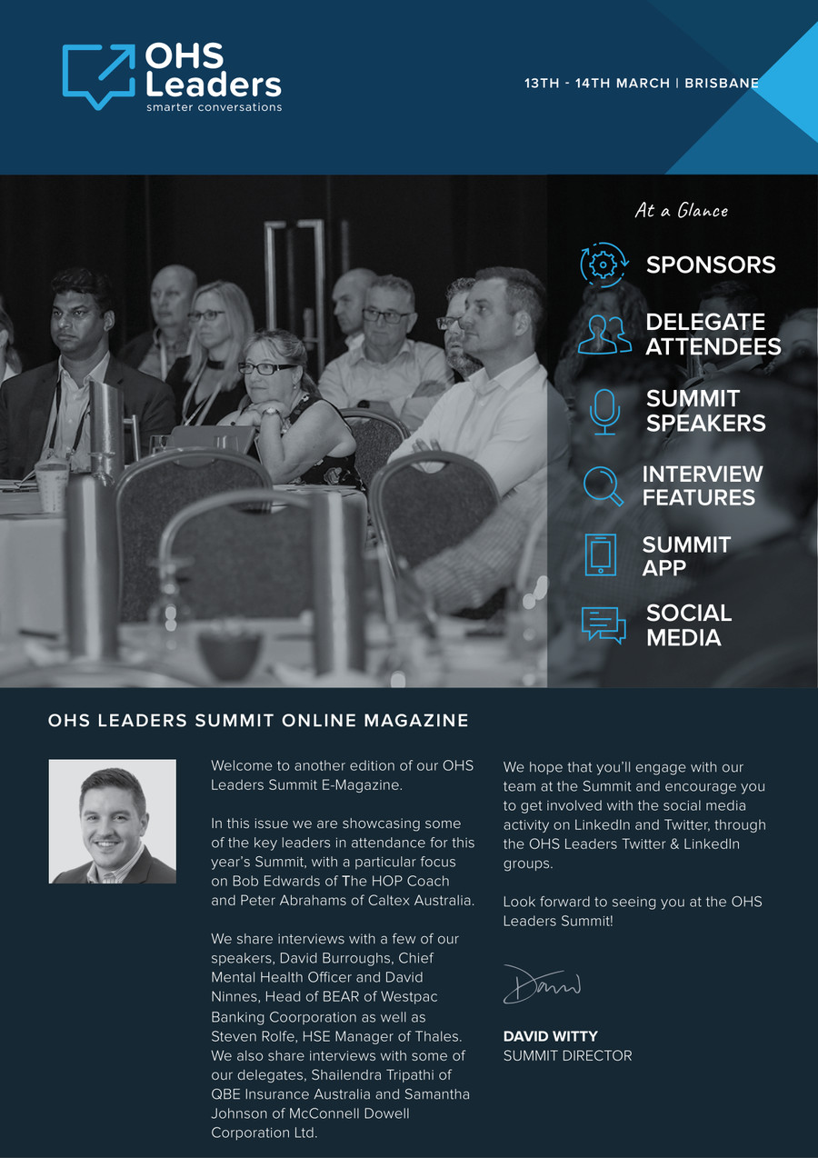 OHS Leaders Summit Magazine - February 2019 by Focus Network - Flipsnack
