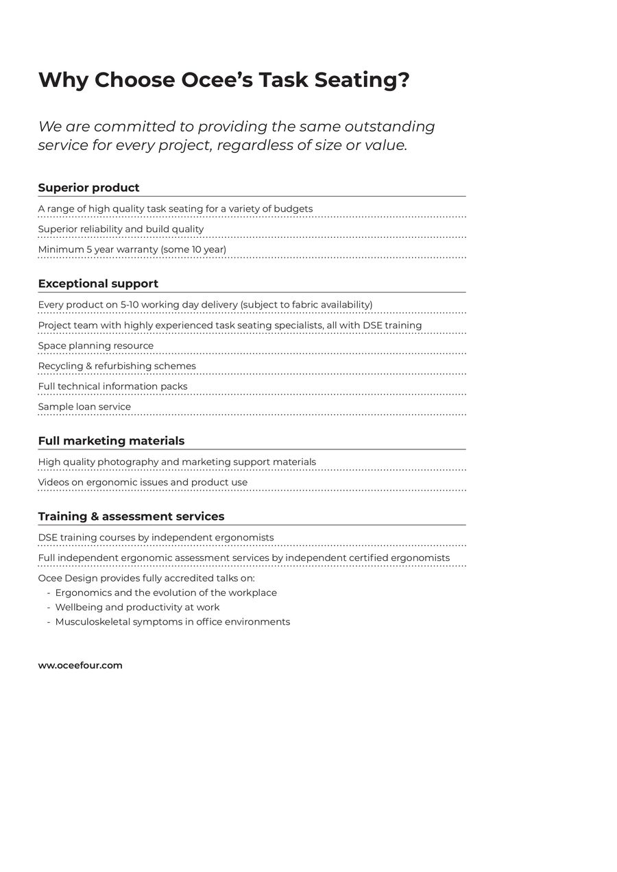Task Collection Price List by Ocee & Four Design