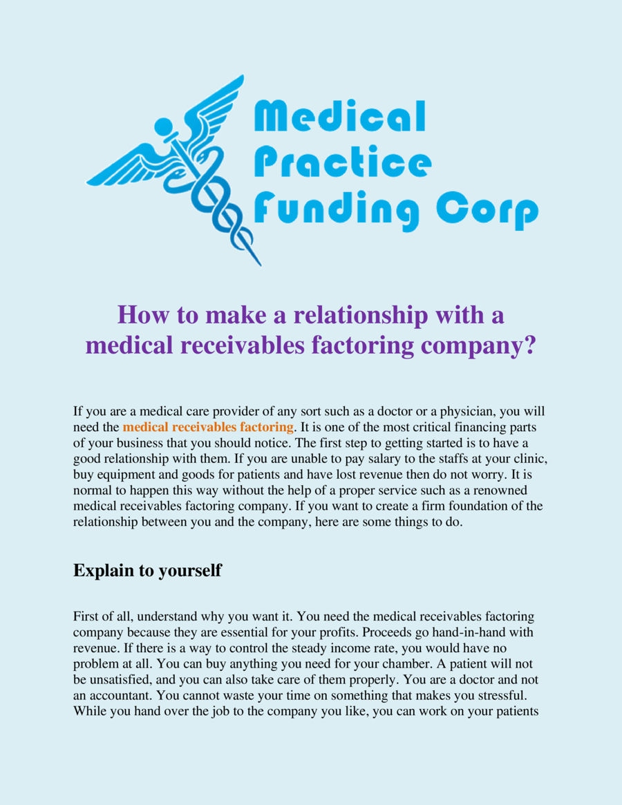 How_to_make_a_relationship_with_a_medical_receivables_factoring_ by ...