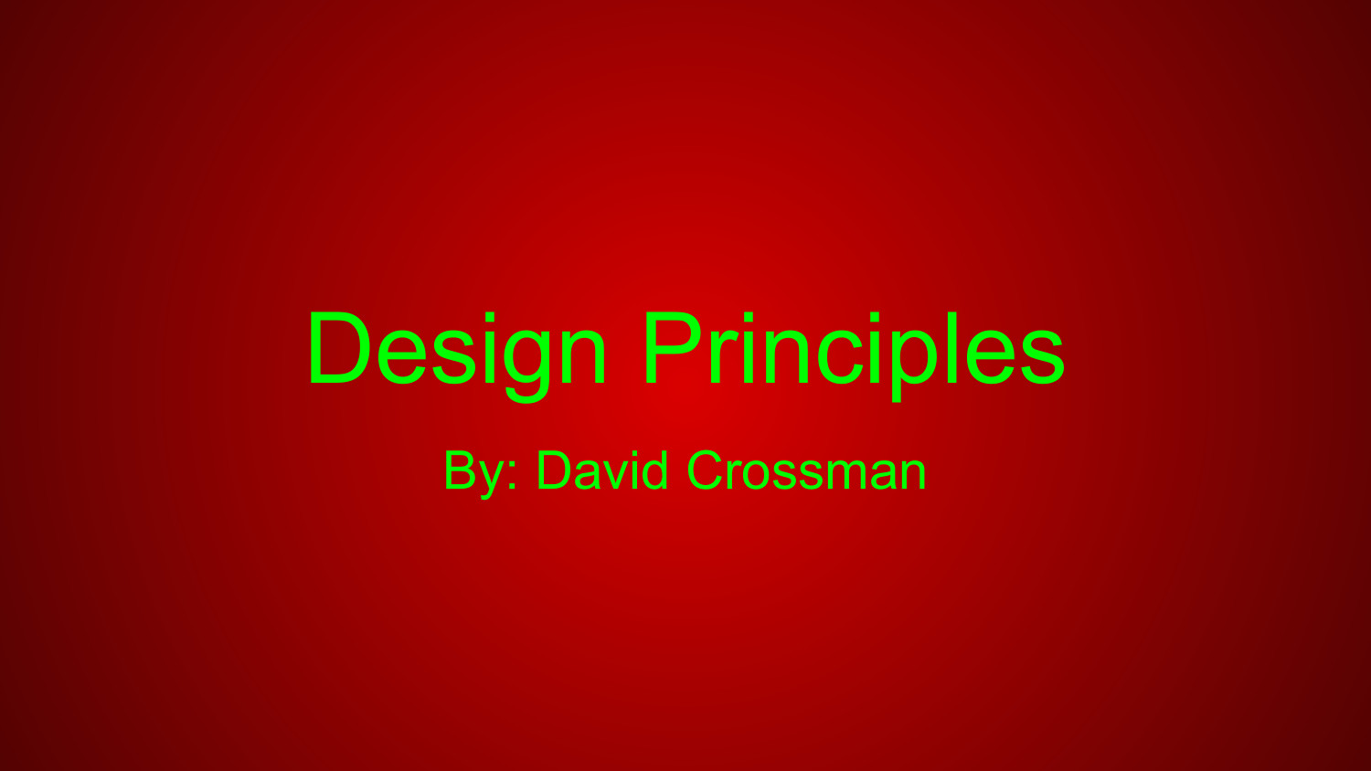 David Crossman : Design Principles by David Crossman - Flipsnack