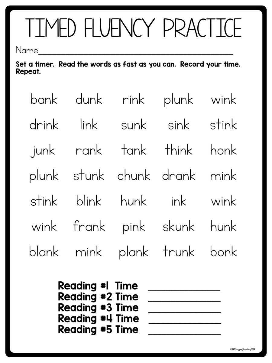 Phonics Timed Fluency Worksheets by Erin Peterson - Flipsnack