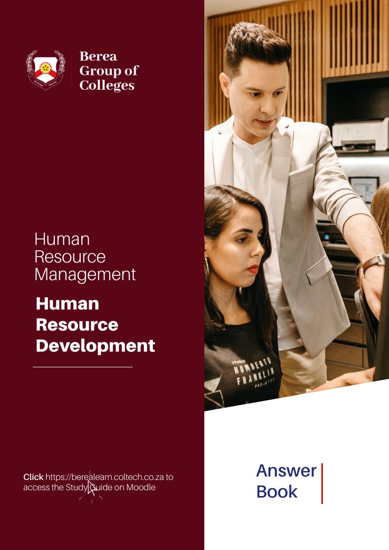 HC in HRM: Human Resource Development - Answer book by E-Publishing