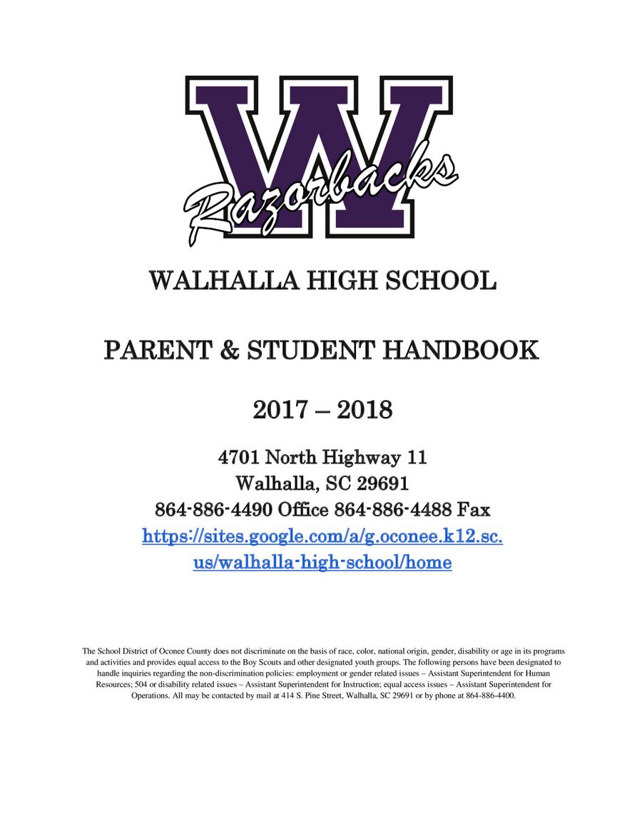 Student-Parent Handbook For WHS_August 2017 by jeannecr - Flipsnack