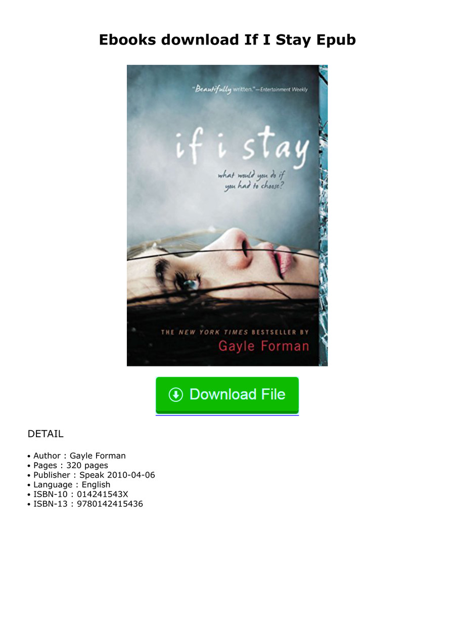 Ebooks download If I Stay Epub by gurgled - Flipsnack
