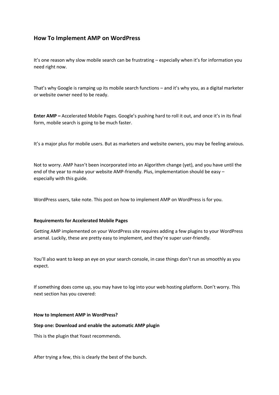 How To Implement AMP on WordPress by ellispalmer - Flipsnack