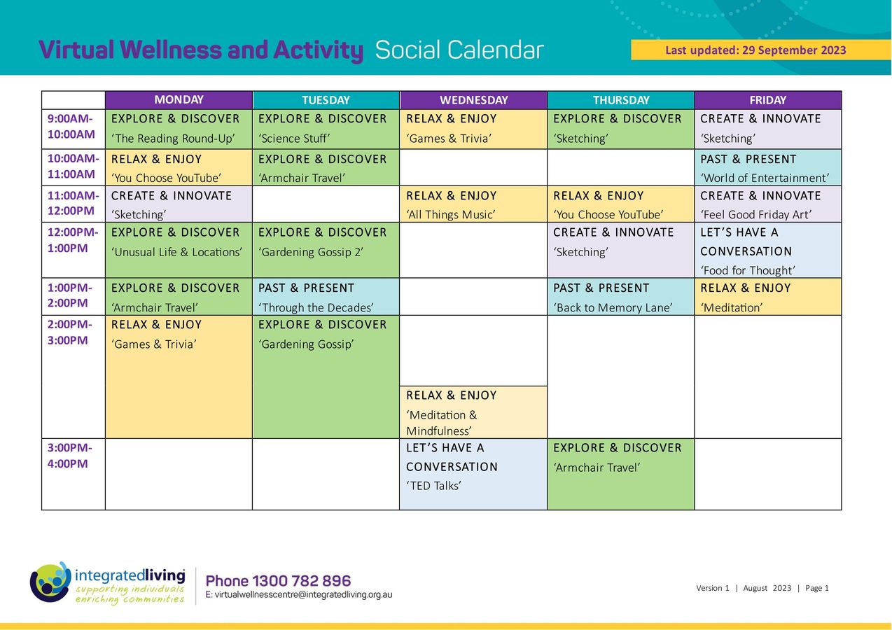 Virtual Wellness & Activity Social Calendar by... - Flipsnack