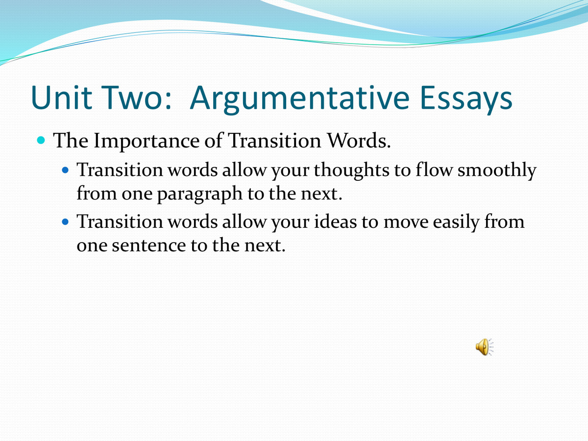 Argumentative: Transition Words by Mark Masloski - Flipsnack