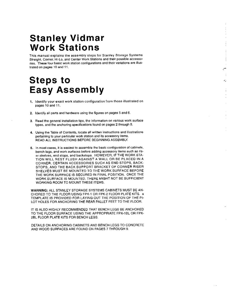 Workstation Assembly Instructions | Vidmar by Smart Storage... - Flipsnack