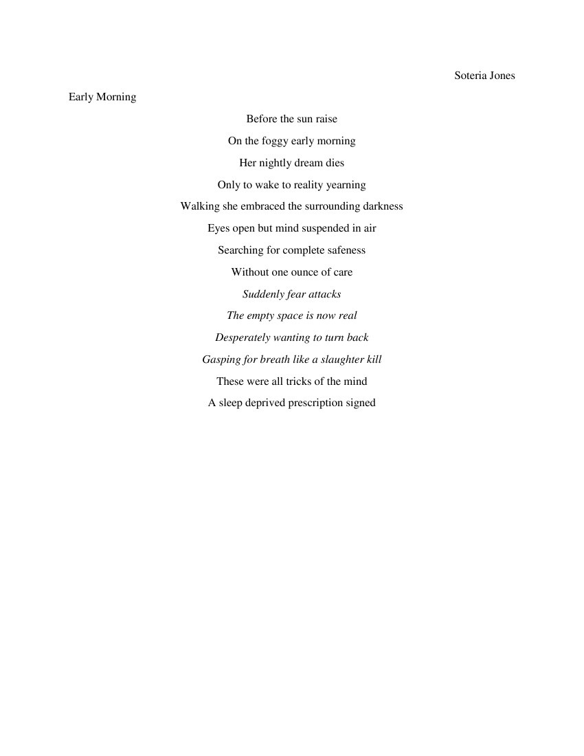 Poetry Poem Project Soteria Jones by CIERRA - Flipsnack