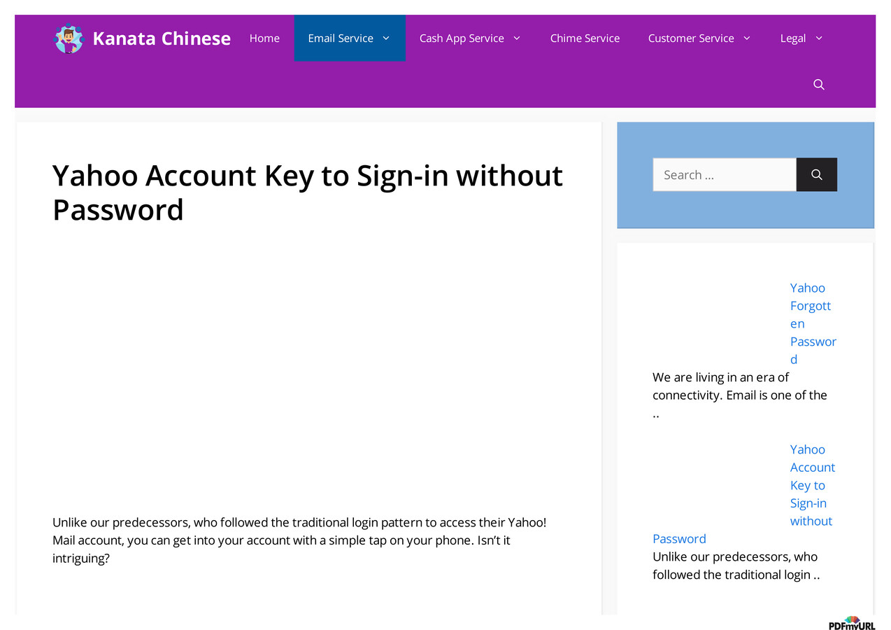 Yahoo Account Key to Sign-in without Password - Contact Kanata C by ...