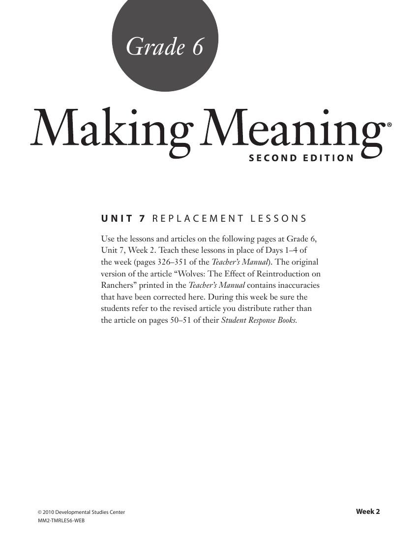 Making Meaning Grade 6 Lesson by Stephanie Grimaldi - Flipsnack