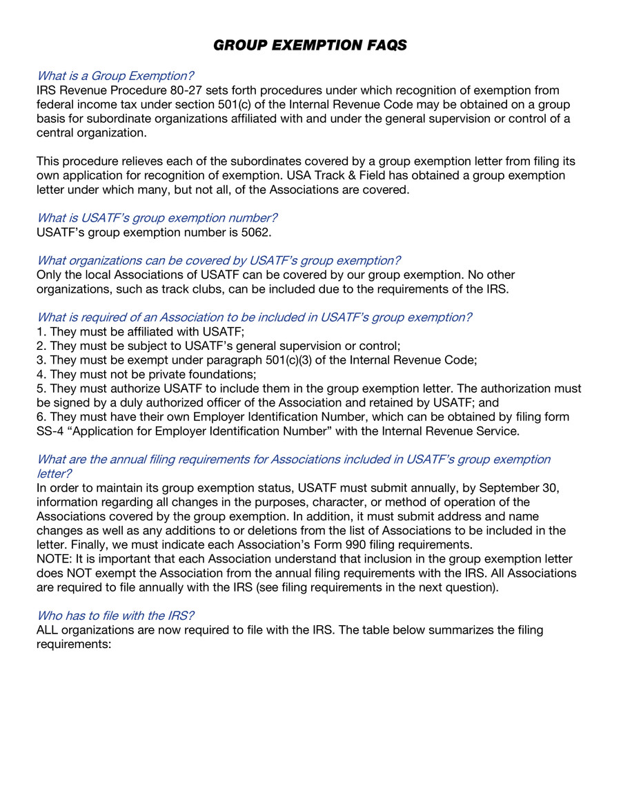 Group Exemption FAQs by sarah.linehan - Flipsnack