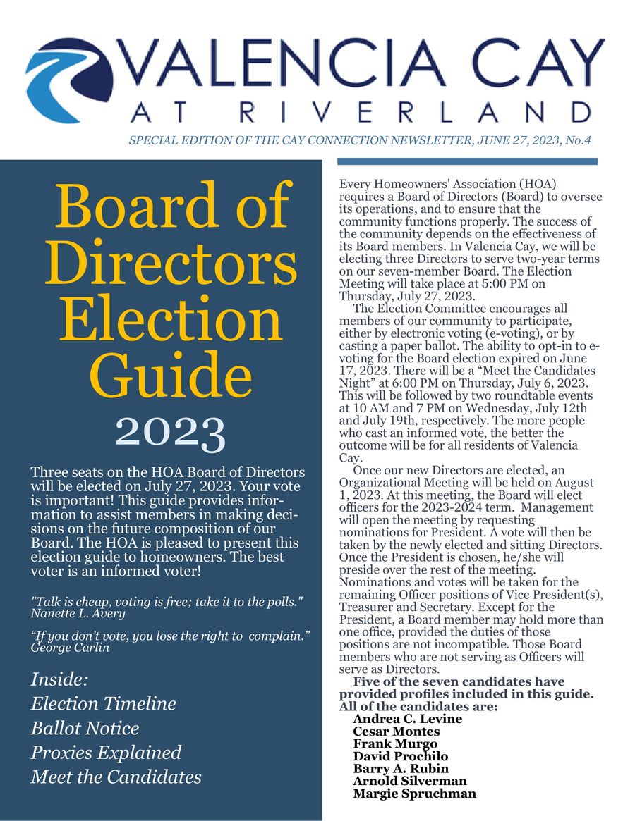 Election Guide 2023 FINAL by Valencia Cay HOA - Flipsnack