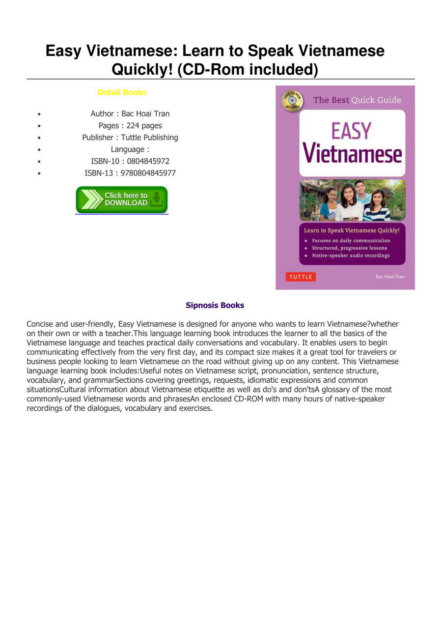 Read [PDF] Easy Vietnamese: Learn to Speak Vietnamese Quickly! ( by ...