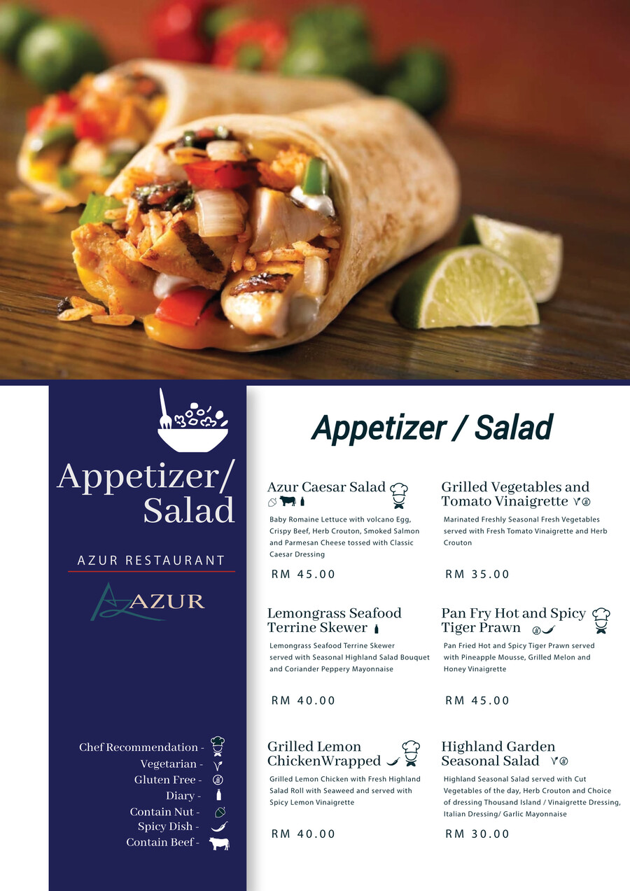 Azur Restaurant Menu by PGH HR Department - Flipsnack