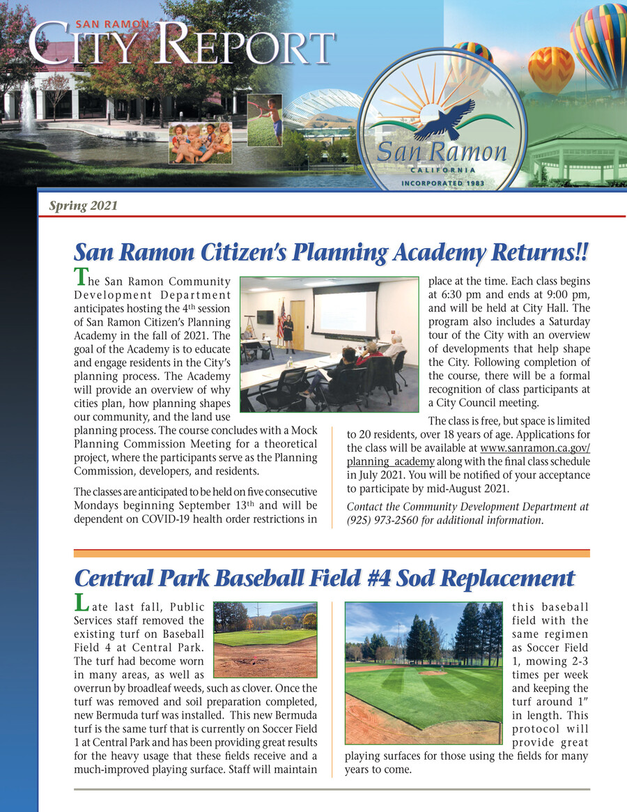San Ramon City Report, Spring 2021 by City of San Ramon - Flipsnack